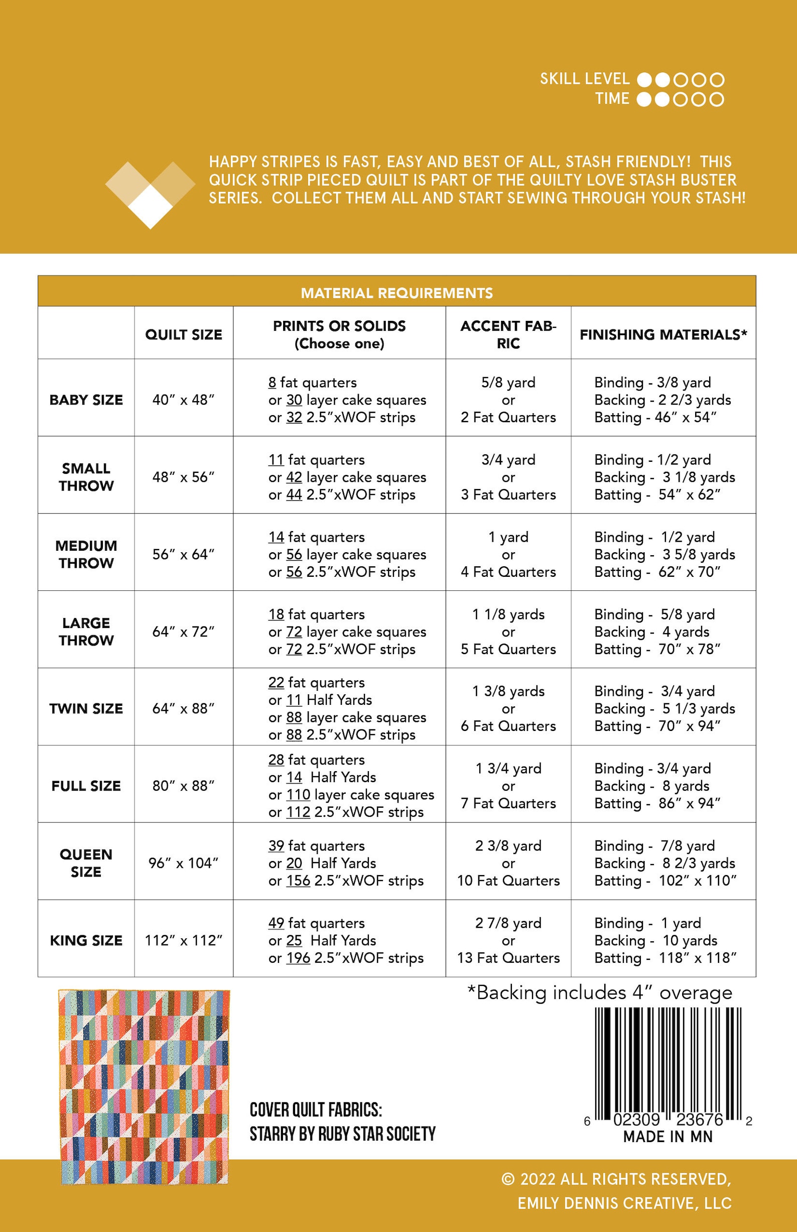 Happy Stripes PDF Quilt Pattern/ Stash Buster Quilt Pattern/ Layer Cake ...