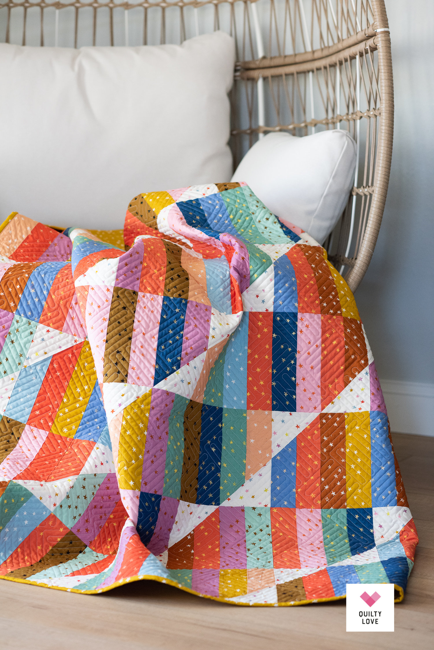 Happy Stripes PDF Quilt Pattern/ Stash Buster Quilt Pattern/ - Etsy