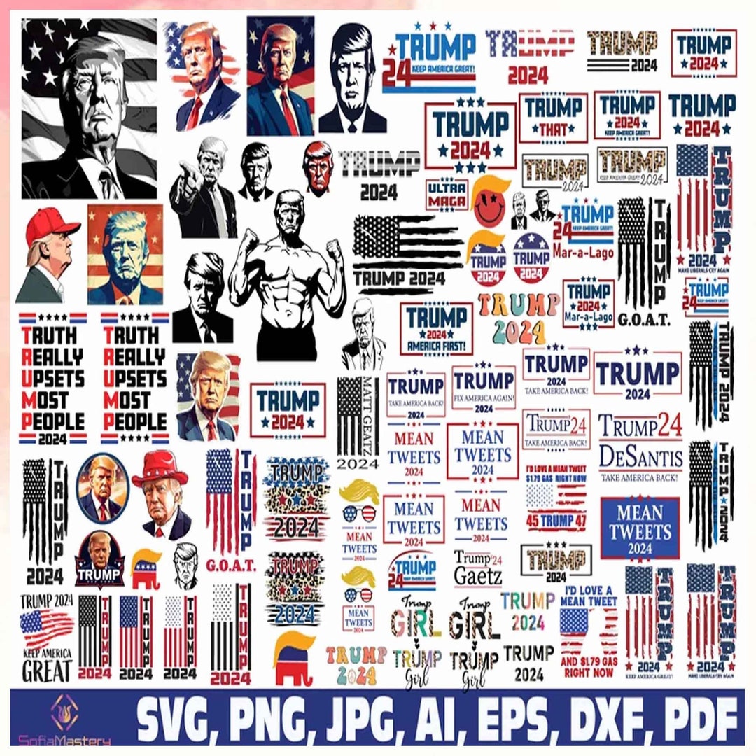 Trump 2024 Svg Bundle, Trump Flag Svg, Mean Tweets Svg, USA Flag Svg ...