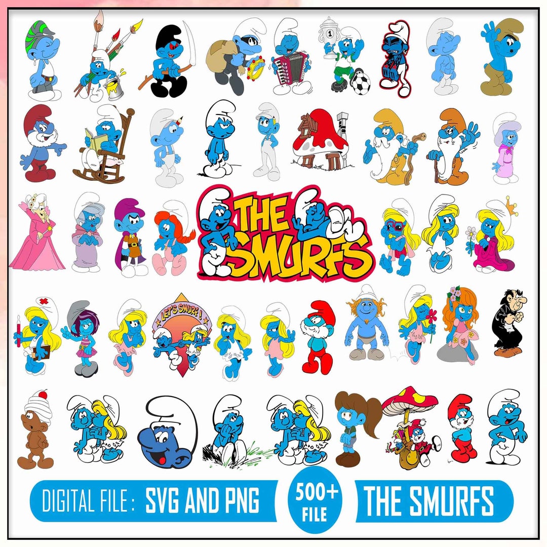 Best Bundle Smurfs SVG, Cartoon Bundle Svg, High Quality Layered Files ...