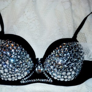 Any Color DISCO Jeweled Sparkle Rhinestone Balconette Rave Bra for EDC ...