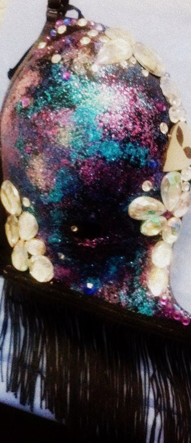 Sparkly Purple and Blue Fringe Alien Galaxy Rave Bra - Etsy