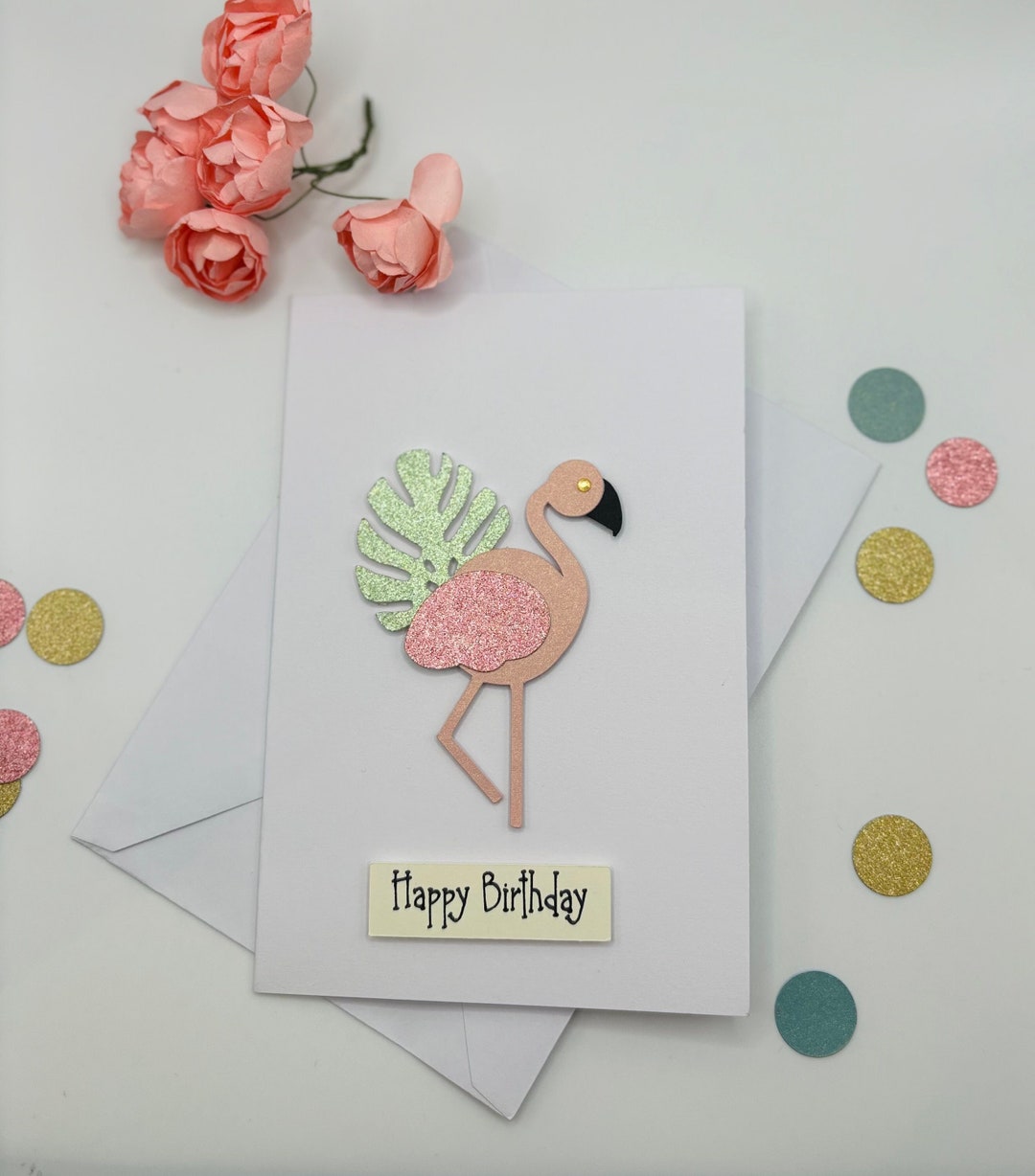 Flamingo Birthday Card, Handmade Card, Flamingos, Card, Birthday - Etsy UK