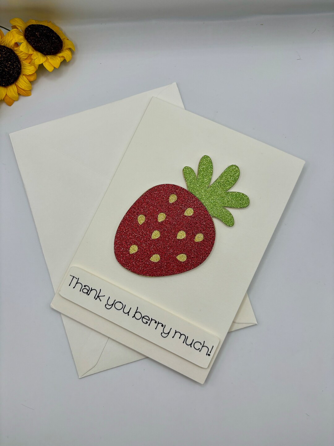 Thank You Berry Much Card, Thank You Card, Strawberries Card, Thank You ...