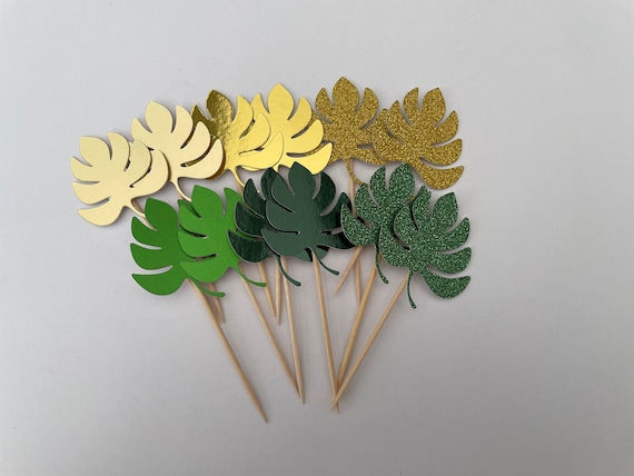 Safari Leaves Cupcake Toppers Jungle Leaf Cupcake Toppers - Etsy