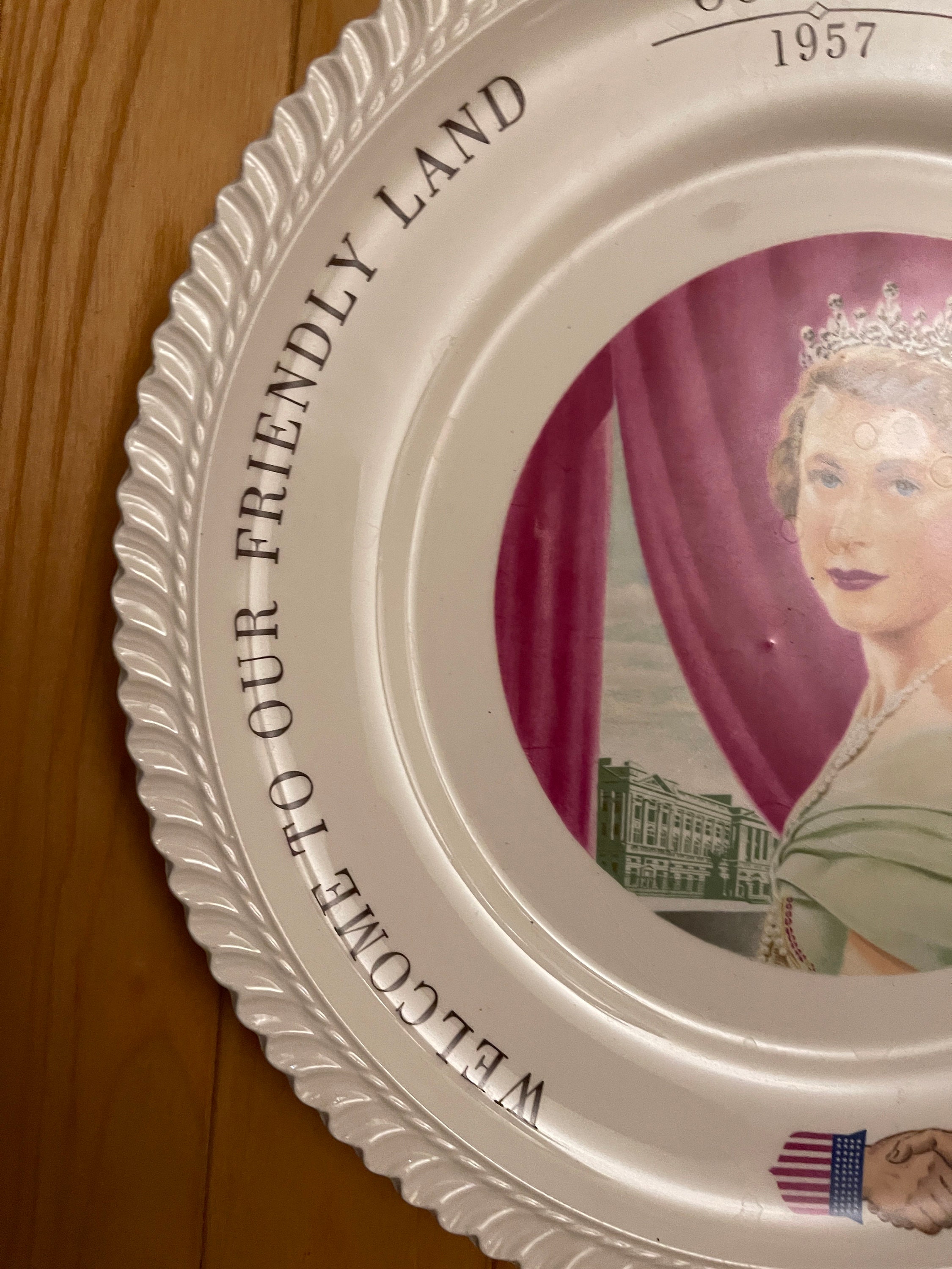 Vintage Queen Elizabeth II 1957 Plate Commemorating Visit to US - Etsy