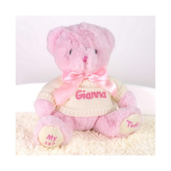 Pink Teddy Bear - Etsy