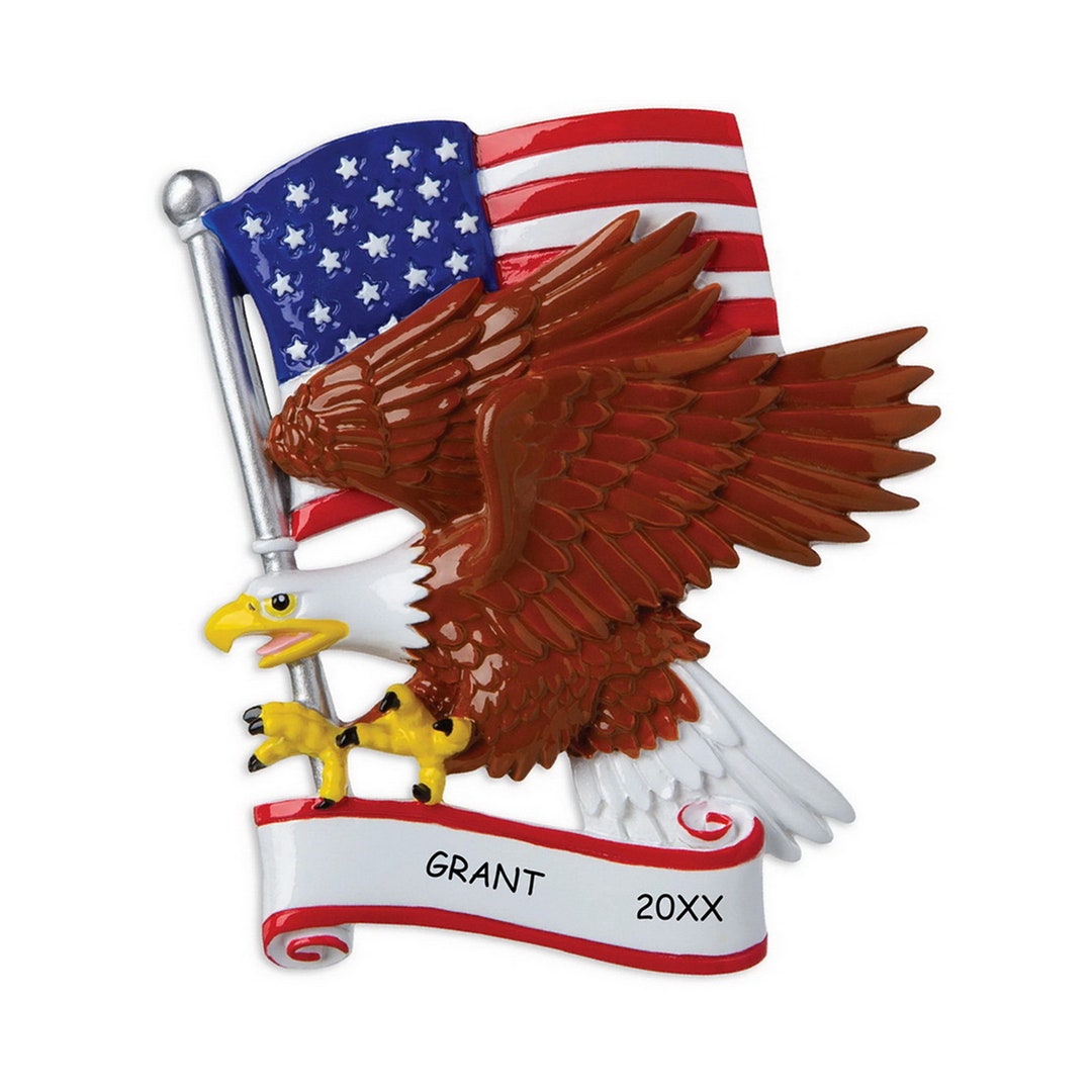 Personalized American Eagle Christmas Ornament - Etsy