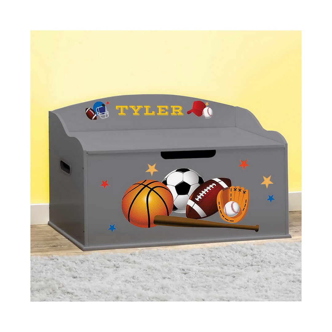 Personalized Dibsies Creative Wonders Sports Toy Box Dovetail Grey - Etsy
