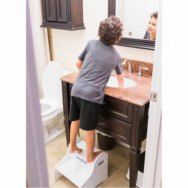 Personalized Dibsies Step Stool With Storage White Boys - Etsy