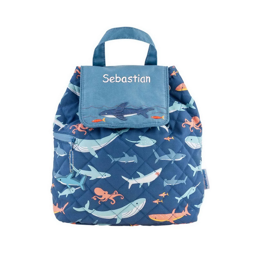 Personalized Shark All Over Print Quilted Backpack - Etsy