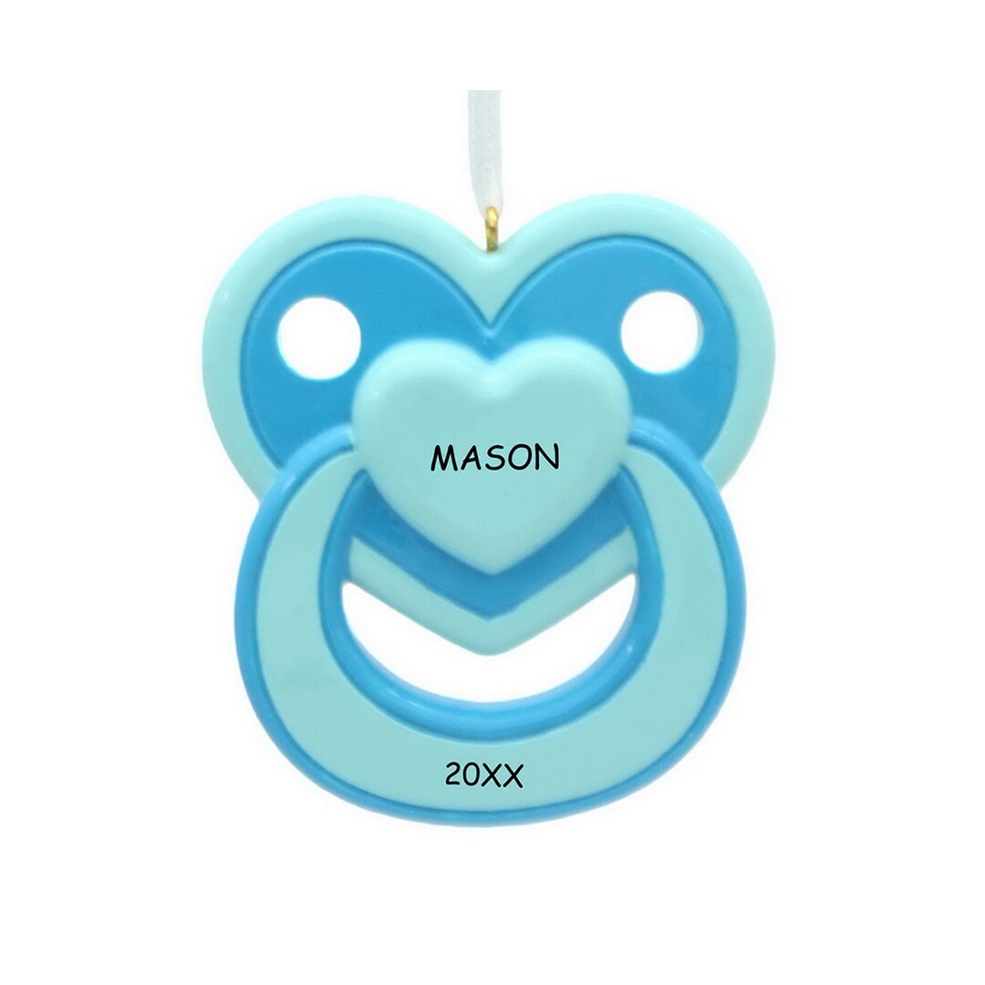 Personalized Baby Heart Pacifier Christmas Ornament - Boy - Etsy
