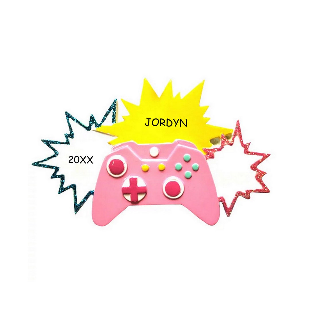 Personalized Pink Game Controller Kids Christmas Ornament - Etsy