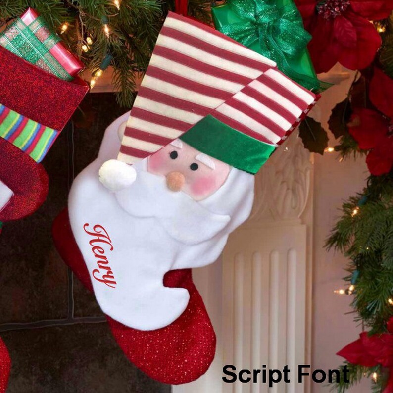 Personalized Santa Decorative Christmas Stocking | Etsy