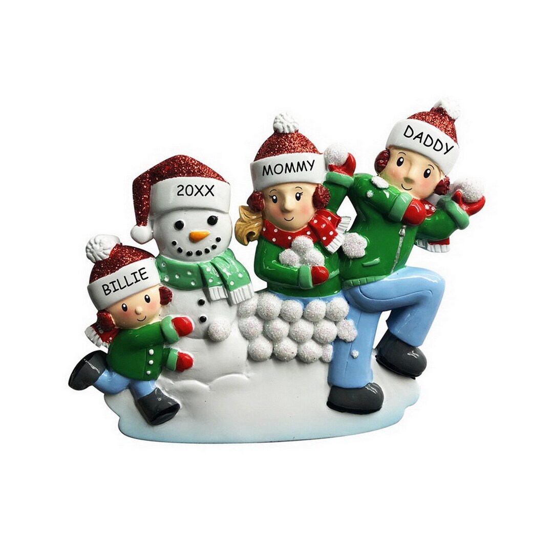 Personalized Snowball Fun Family Christmas Ornament - Family of 3 - Etsy