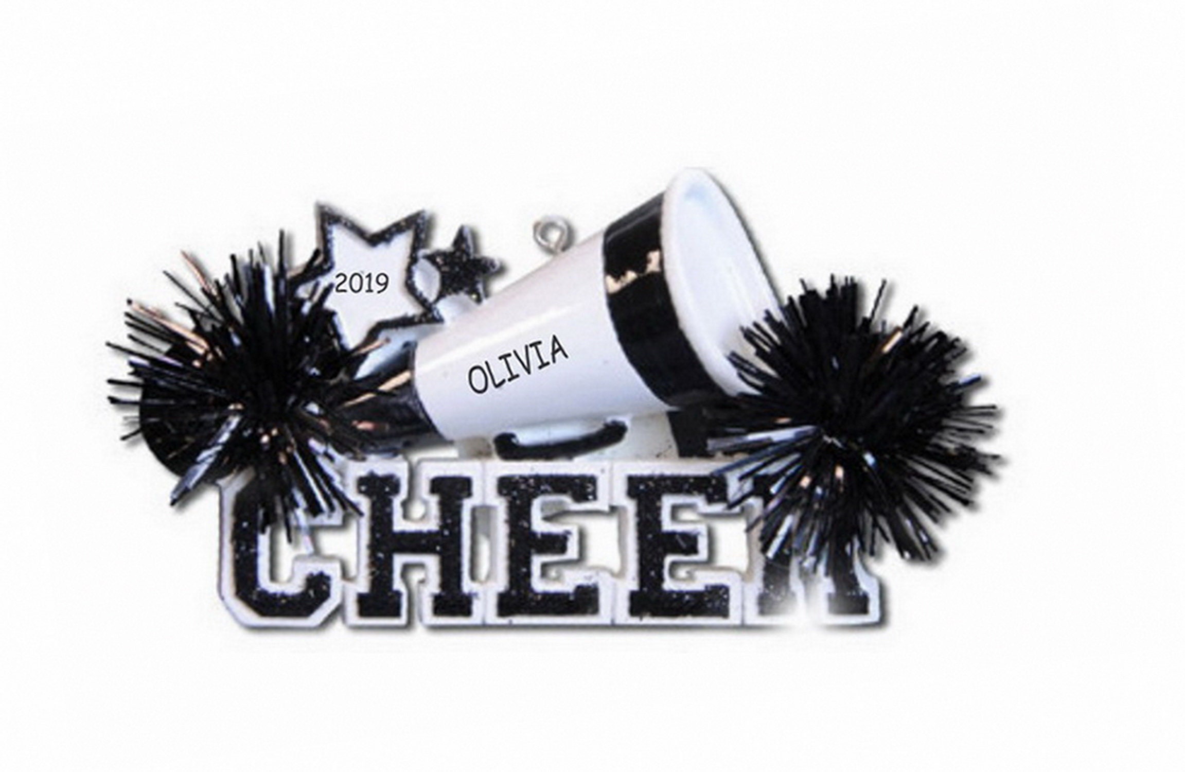 Personalized Cheerleader Christmas Ornament Black | Etsy