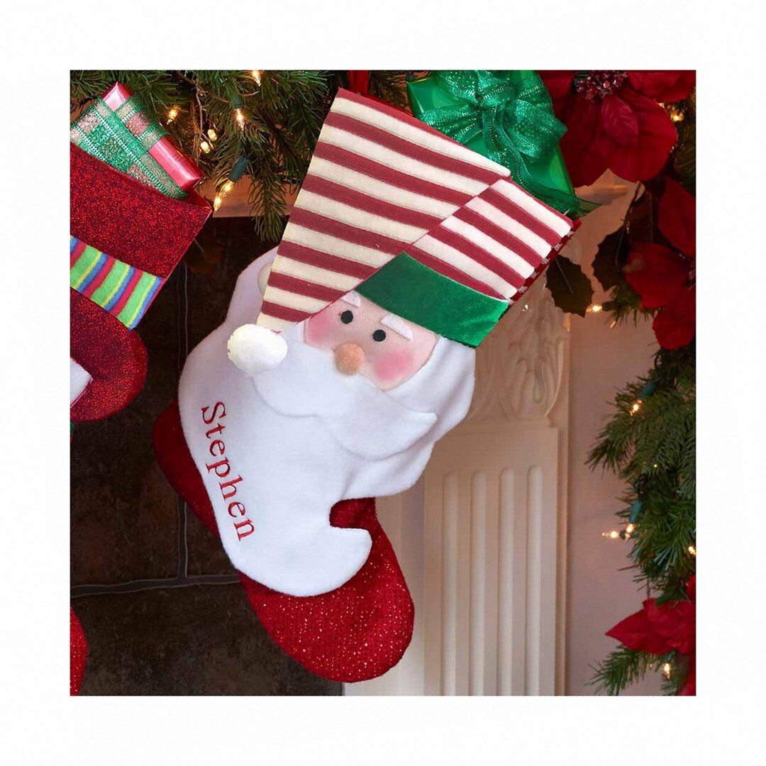 Personalized Santa Decorative Christmas Stocking - Etsy