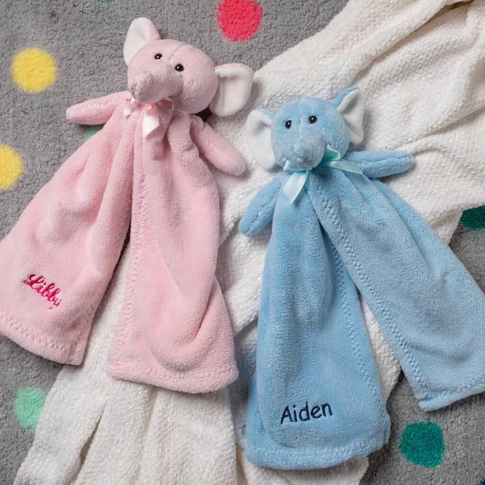 Personalized Plush Baby Cuddler - 17 Inch - Blue Elephant - Etsy