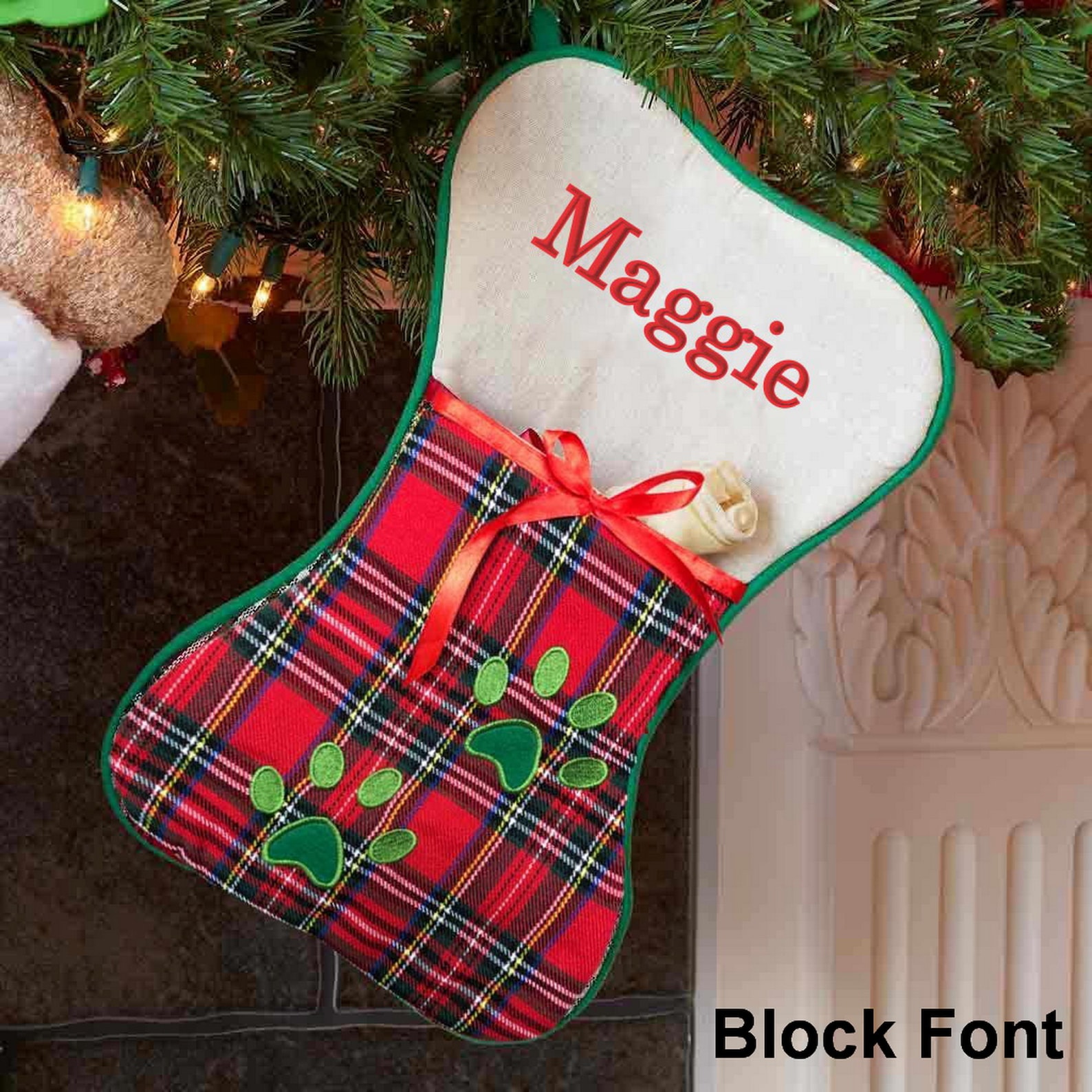 Personalized Dog Bone Stocking | Etsy