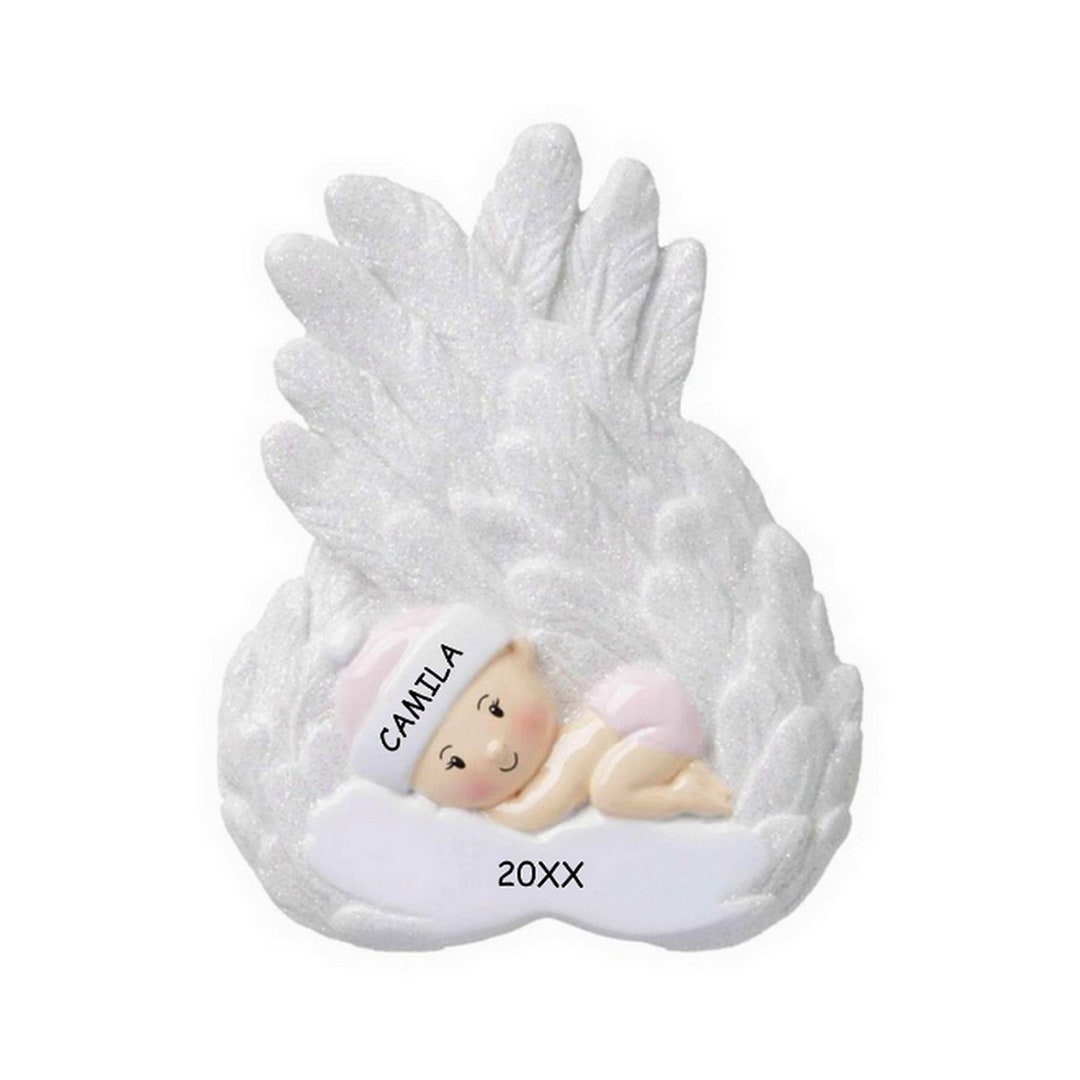 Personalized Baby Angel Christmas Ornament - Pink - Etsy
