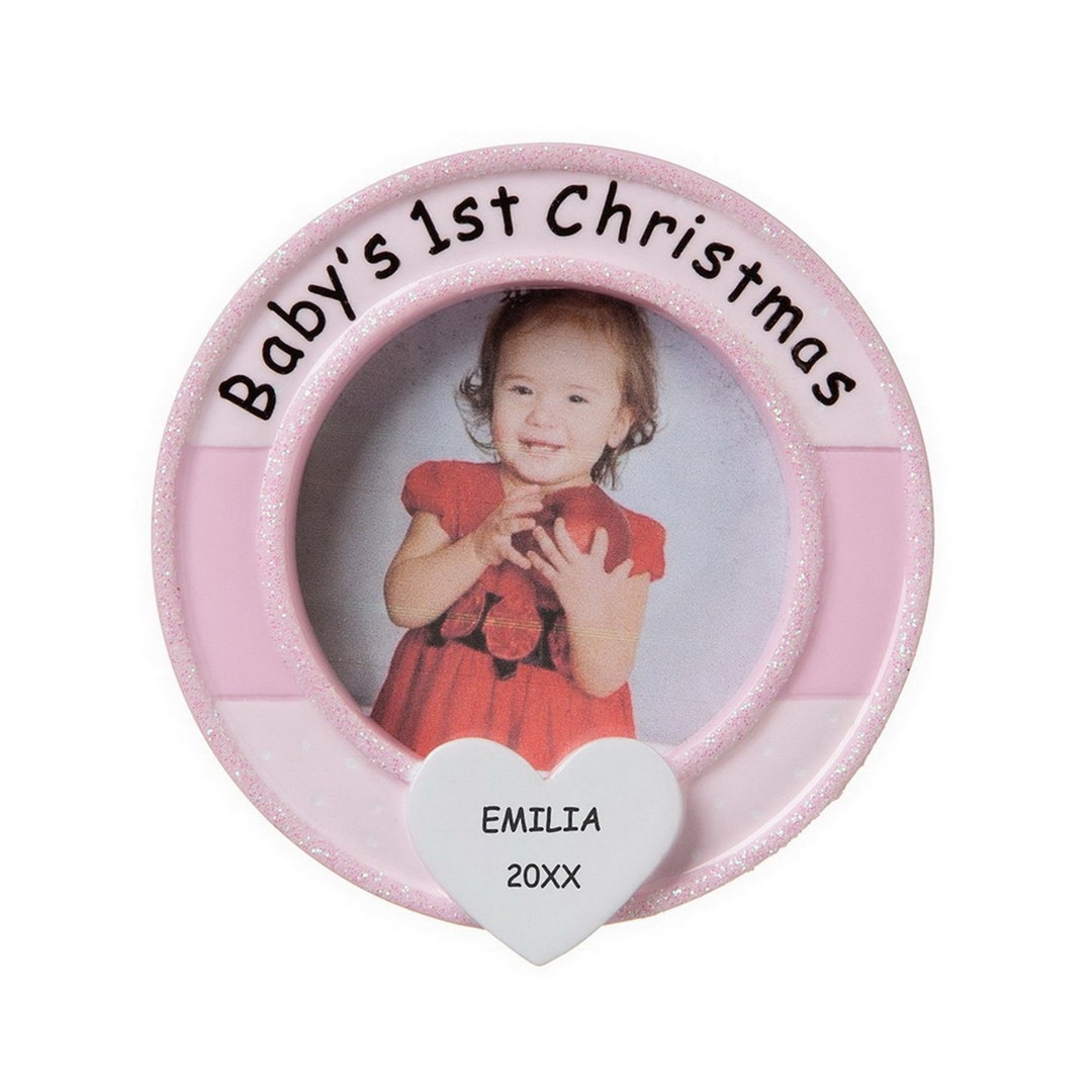 Personalized Picture Frame Baby's First Christmas Ornament - Girl - Etsy