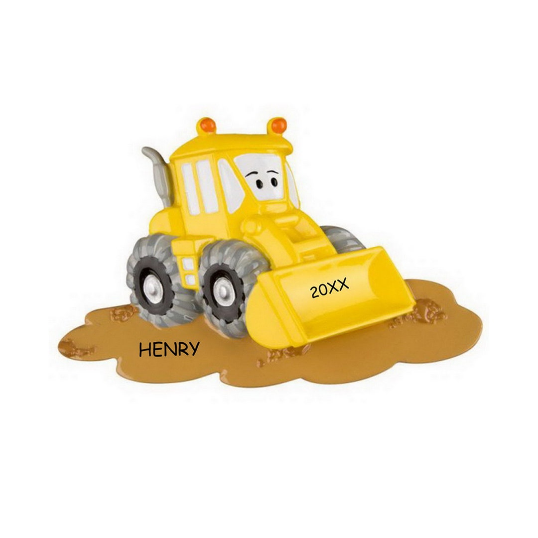 Personalized Bulldozer Kids Christmas Ornament - Etsy