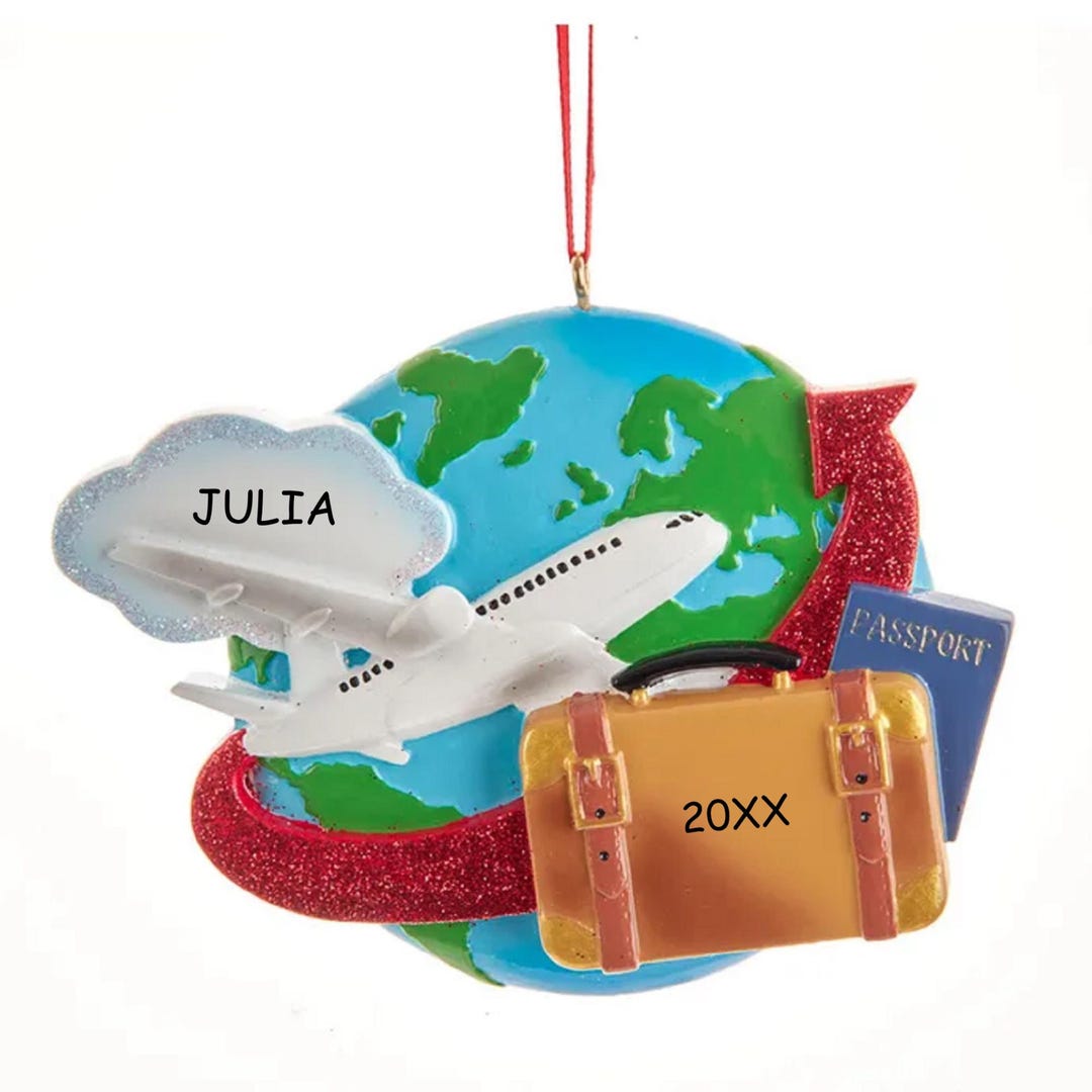 Personalized Travel Around the World Christmas Ornament - Etsy