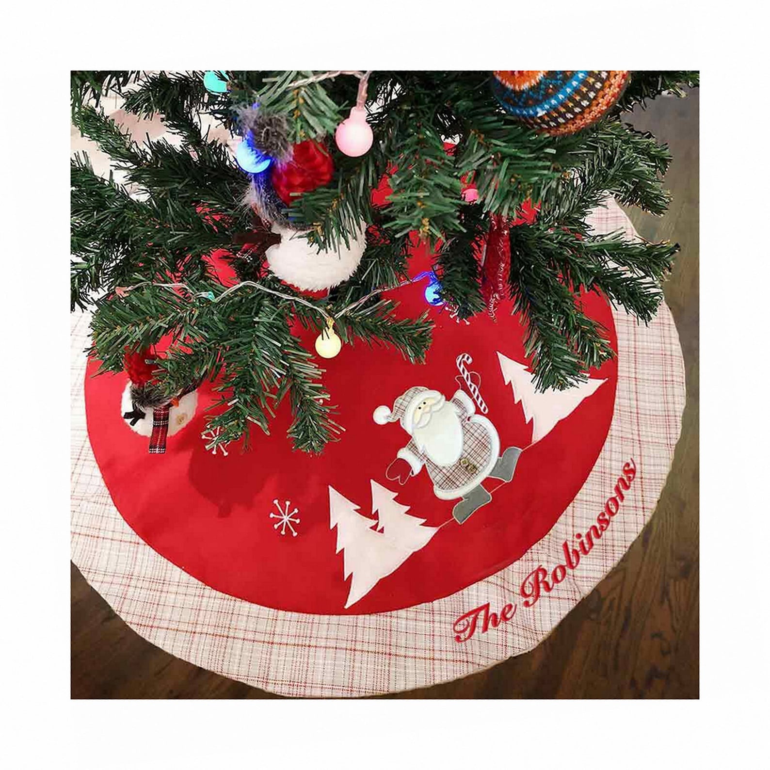 Personalized Classic Gray Plaid Tree Skirt - 60" - Etsy