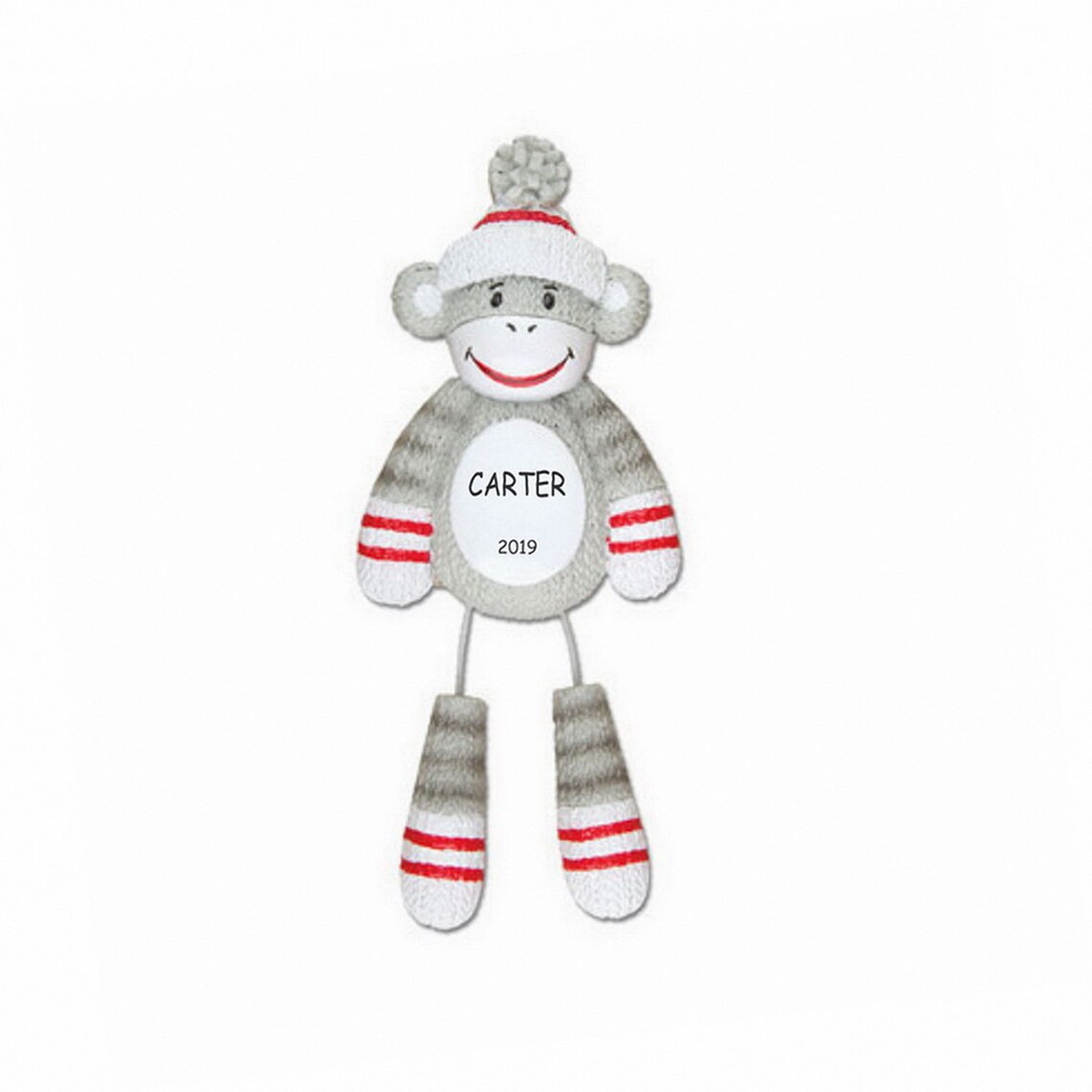 Personalized Sock Monkey Kids Christmas Ornament | Etsy