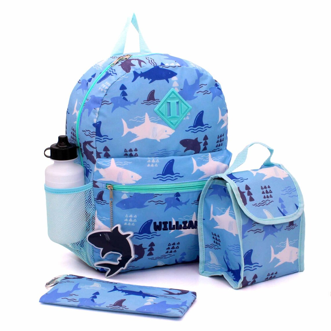 Personalized Shark Backpack With Bonus Lunch Bag Pencil Case - Etsy