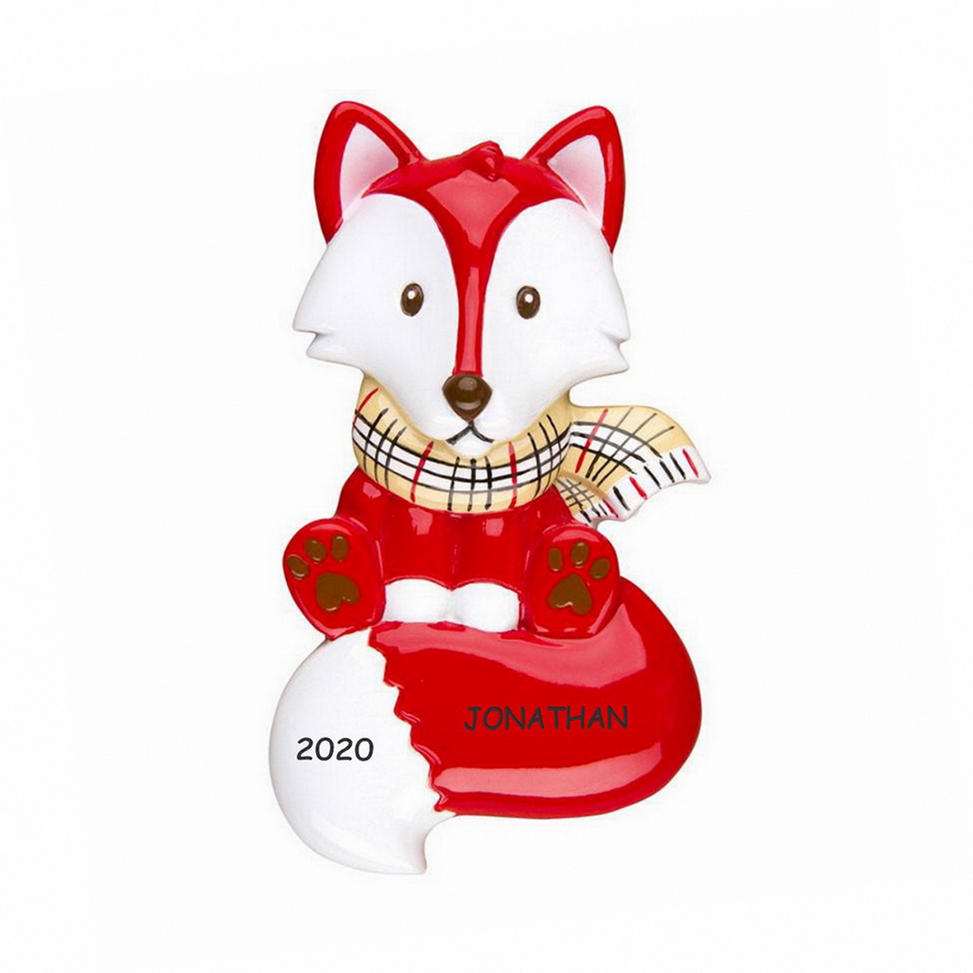 Personalized Red Fox Kids Christmas Ornament | Etsy