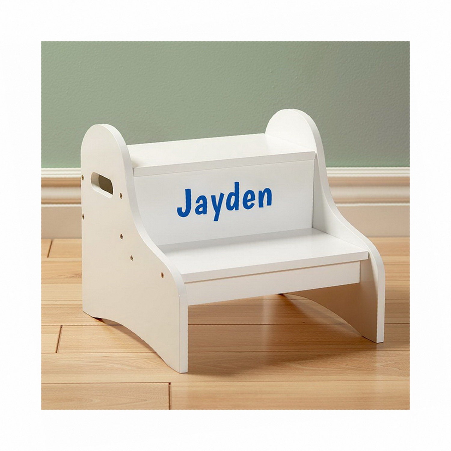 Personalized Dibsies Step Stool with Storage White Boys | Etsy