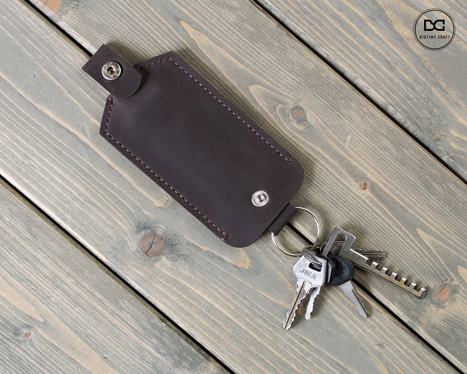 Brown key holder brown keychain key holder for men leather | Etsy