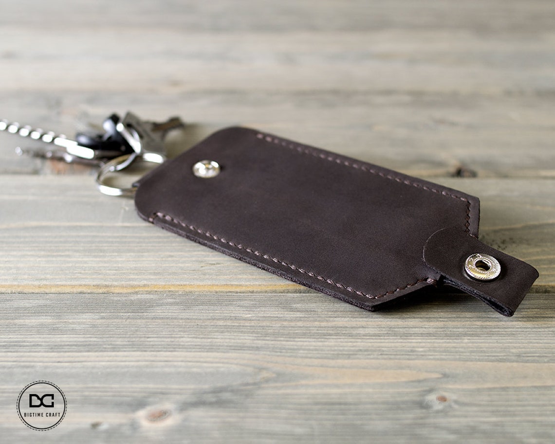 Brown key holder brown keychain key holder for men leather | Etsy