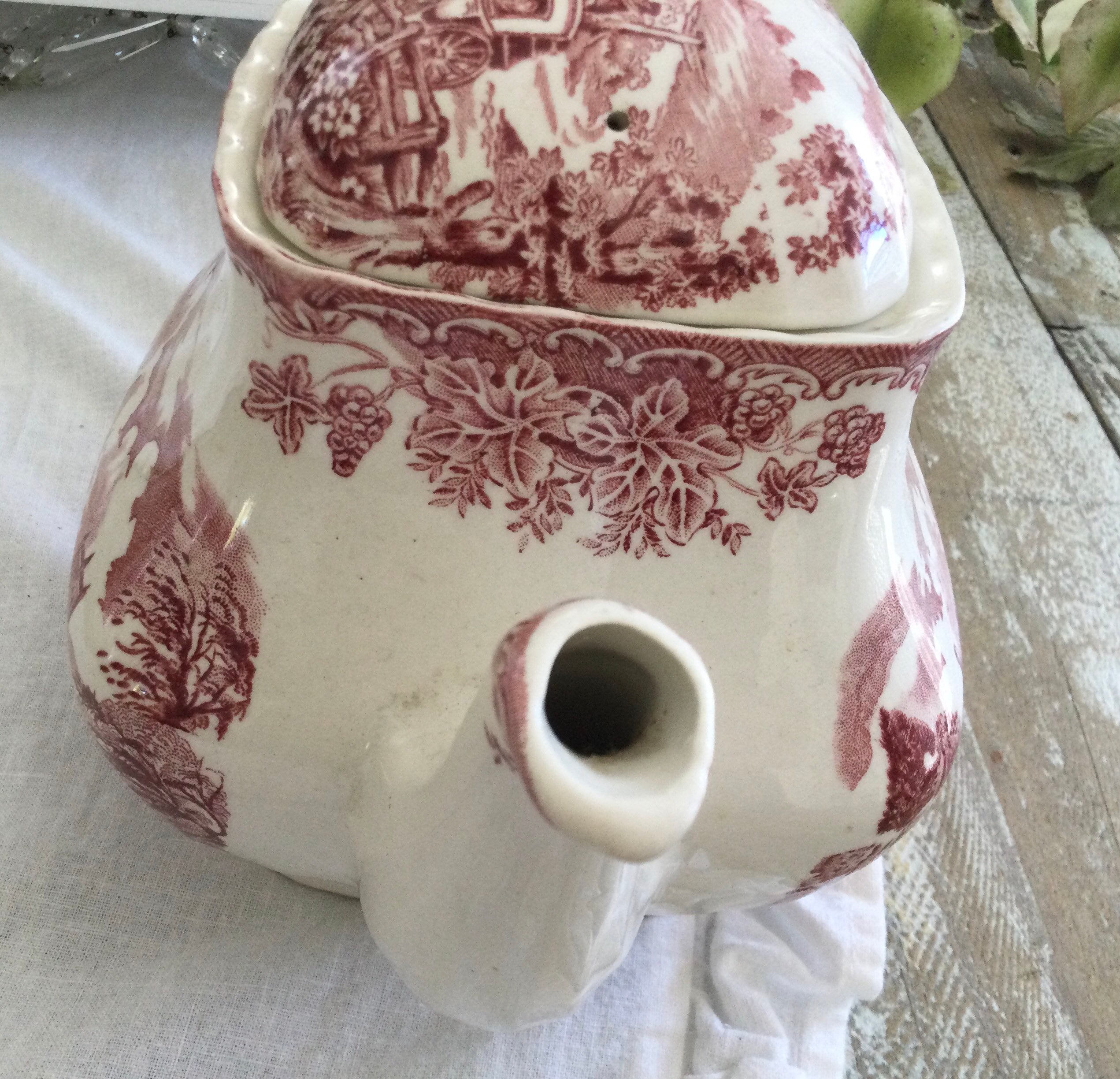 Vintage TRANSFERWARE MYOTT TEAPOT the Brook Cottage Tea Party Chic - Etsy