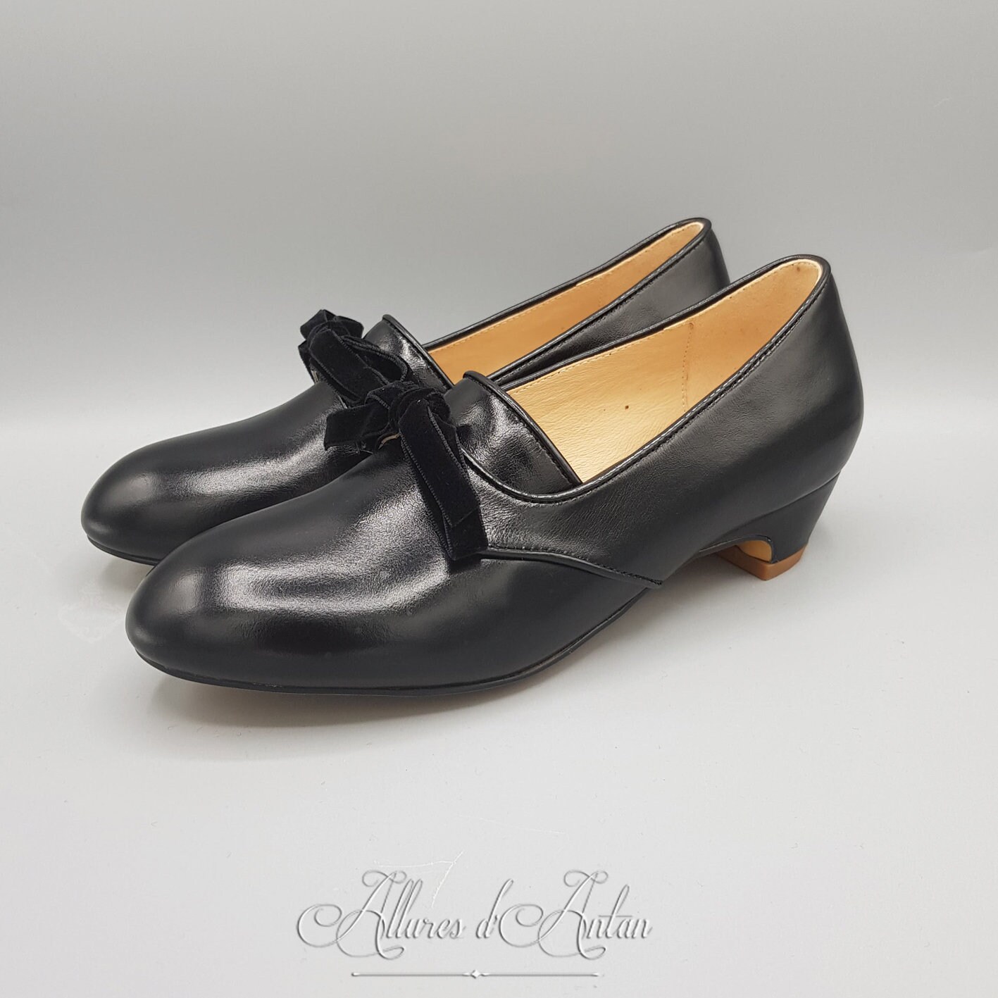 PROCOPE Black Empire Shoes Regency Shoes Georgian - Etsy
