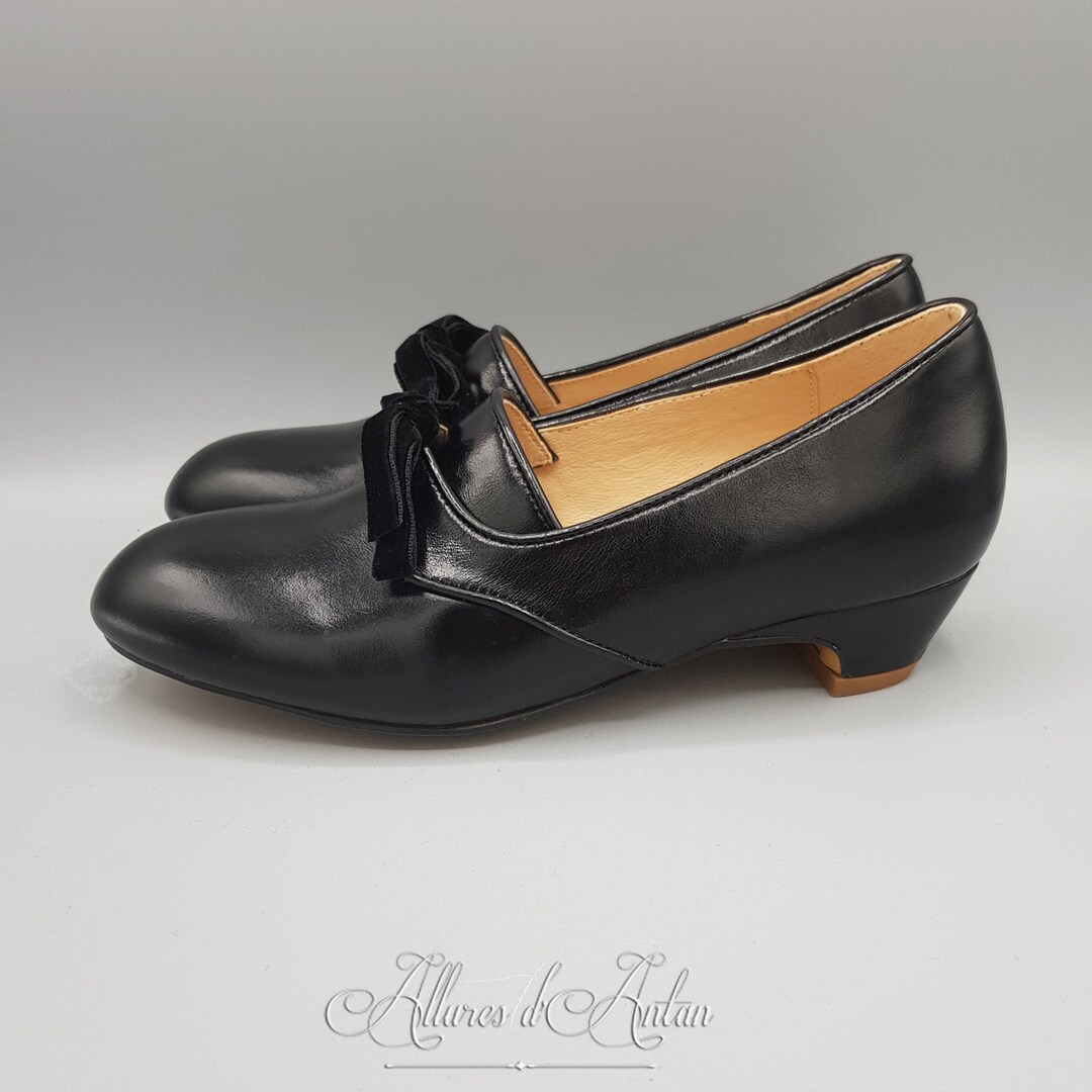 PROCOPE Black Empire Shoes Regency Shoes Georgian - Etsy