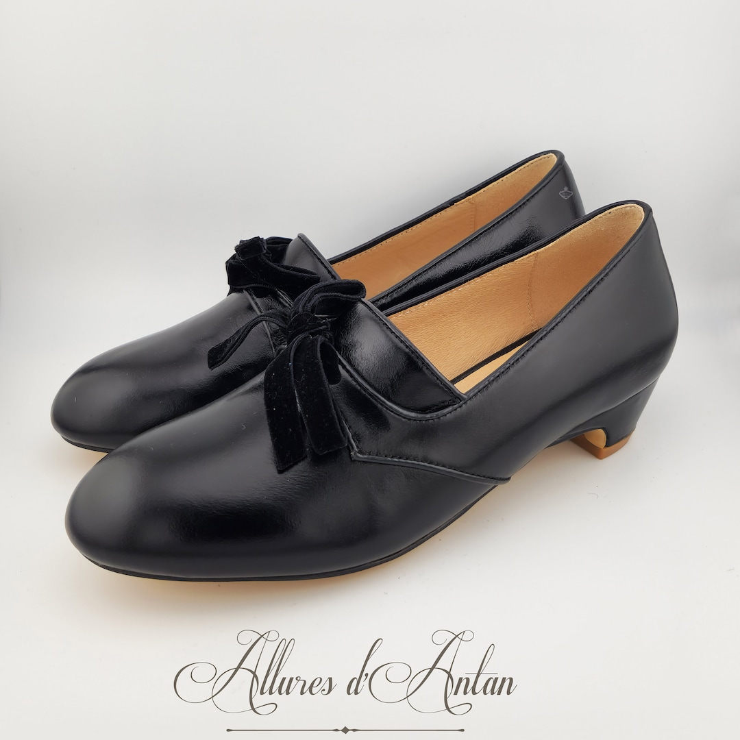 PROCOPE - Black - Empire Shoes - Regency Shoes - Georgian Shoes - 18th ...