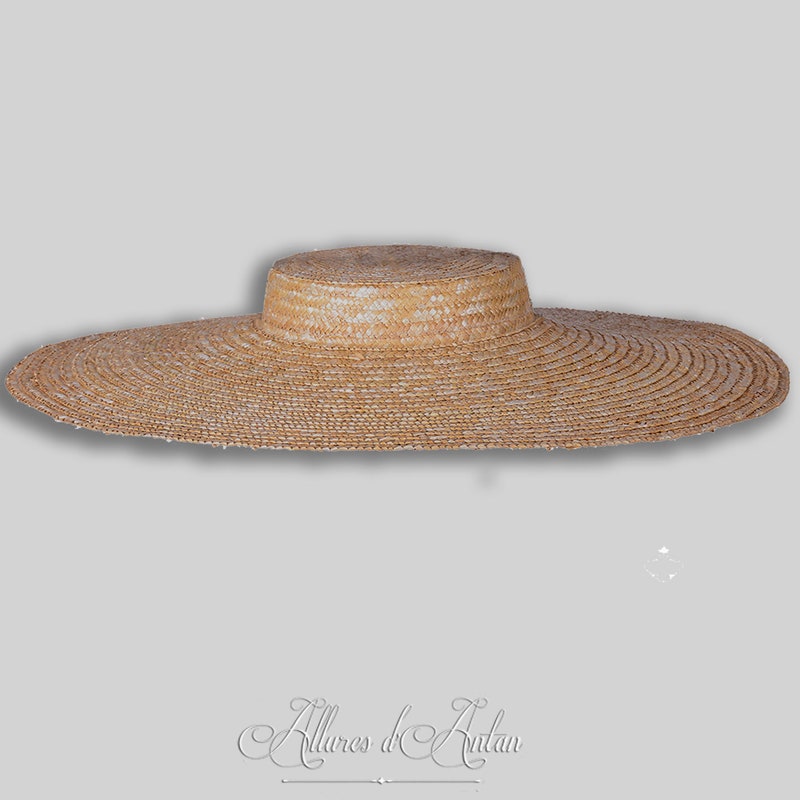 Flat Brim Straw Hat - Etsy