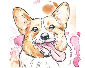Cute Corgi Art | Etsy