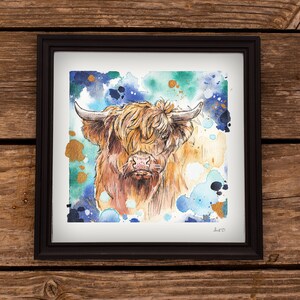 Highland Cow Art Print | Windswept | Cow Art, Scottish Artist ...