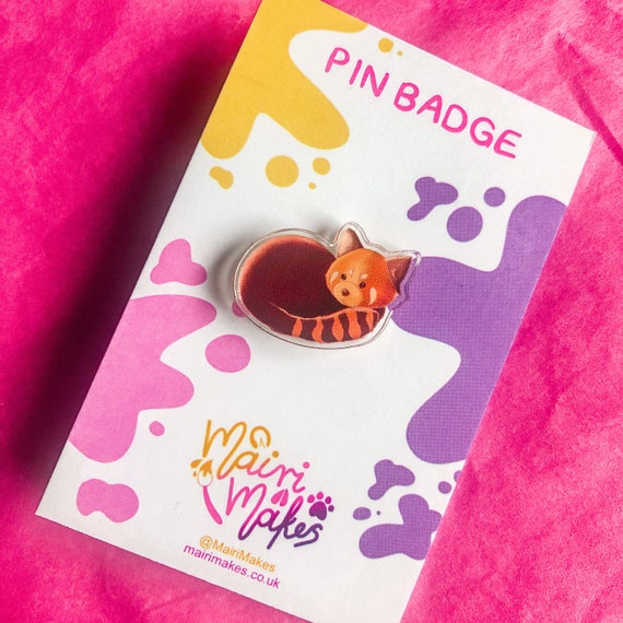 Red Panda Pin Badge Cute Red Panda Acrylic Pin Red Panda | Etsy UK