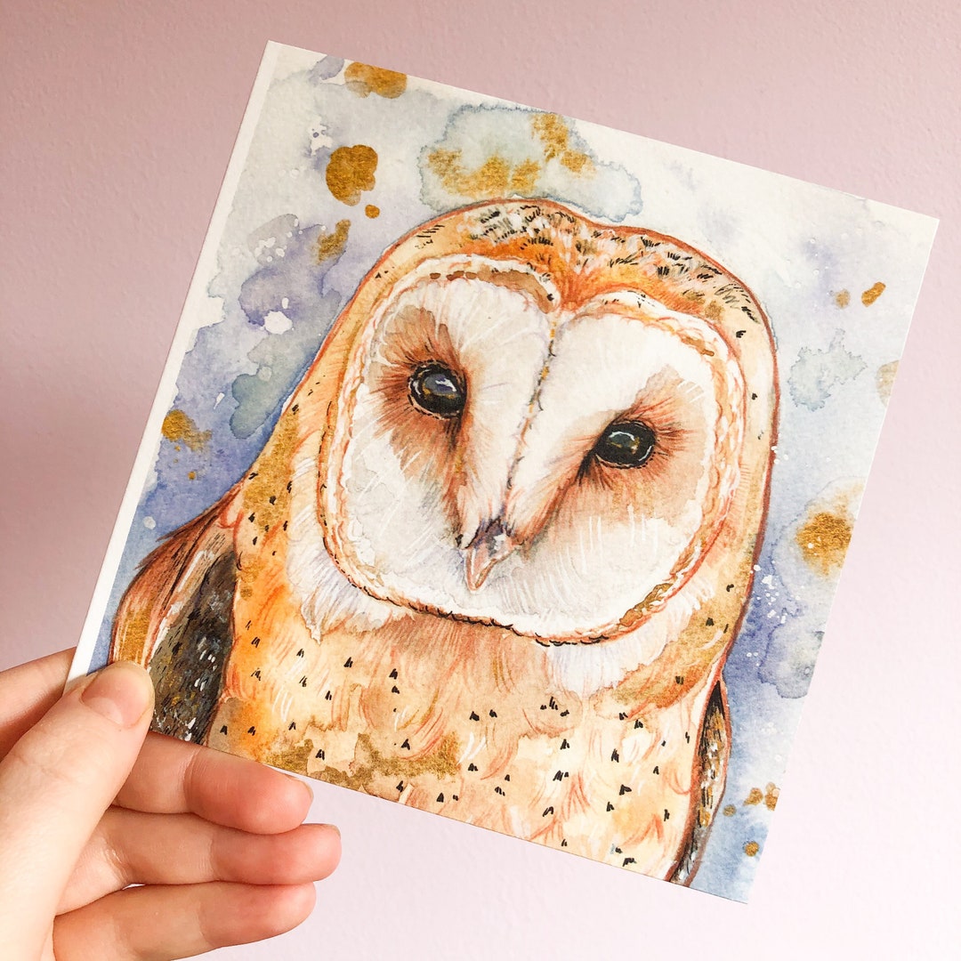 Barn Owl Greetings Card | Blank Cards, Watercolour, Birthday Card ...