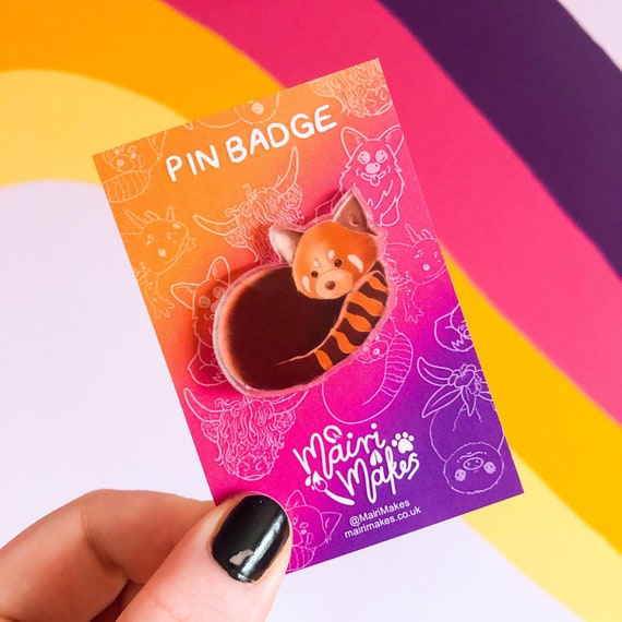 Red Panda Pin Badge Cute Red Panda Acrylic Pin Red Panda | Etsy