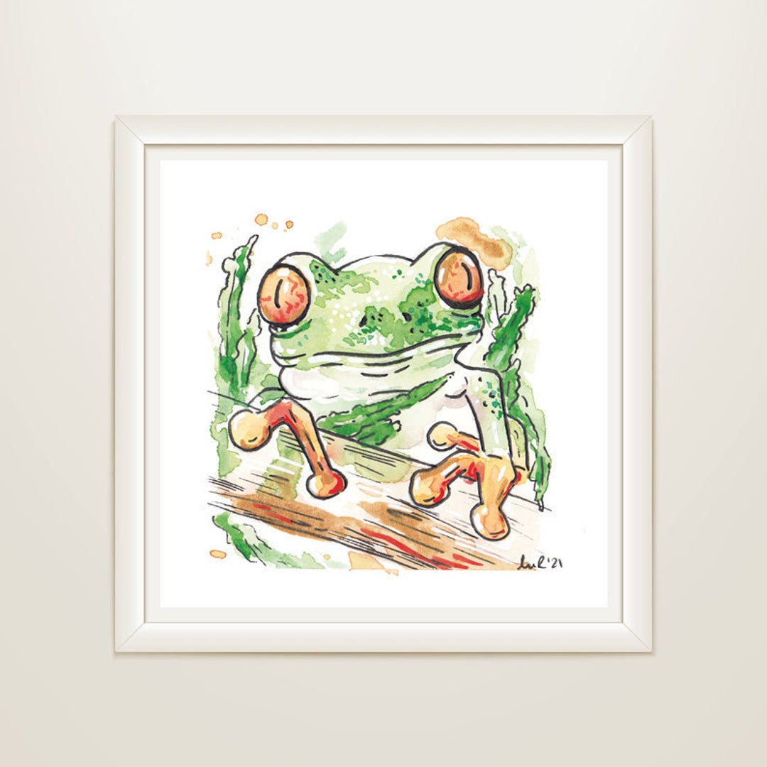 Tree Frog Art Print | Treefrog, Frog Art, Frog Gifts, Frog Paintingwall ...