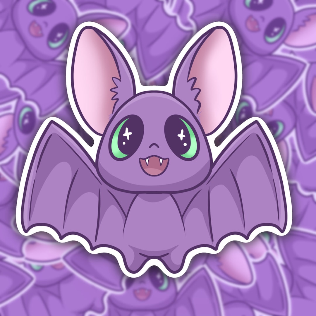 Cute Bat Sticker | Purple, Cute Halloween, Party Decor, Spooky, Anime ...