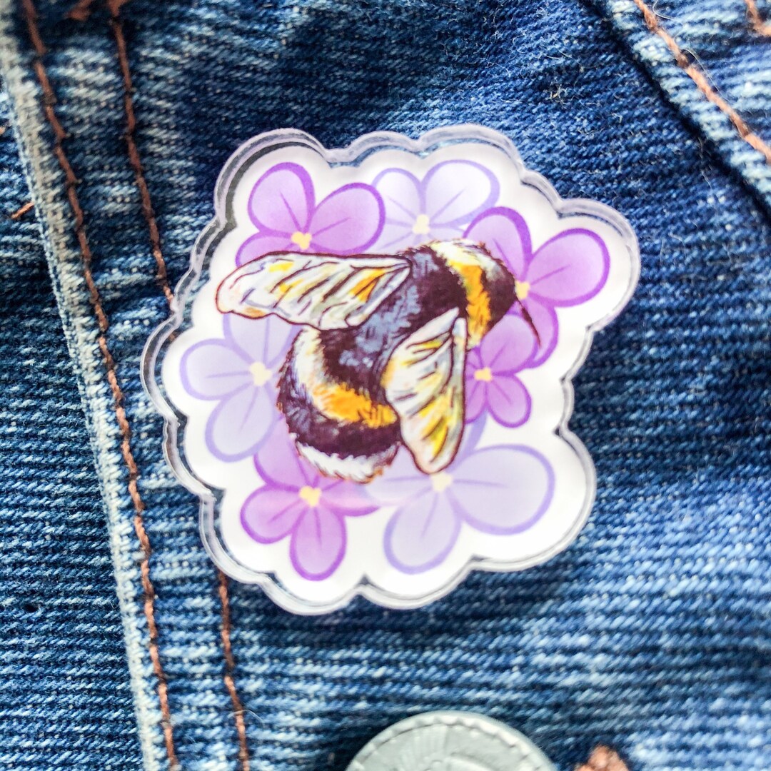 Bumblebee Pin Badge | Bee Pin, Acrylic Pin, Animal Artwork, Insect ...
