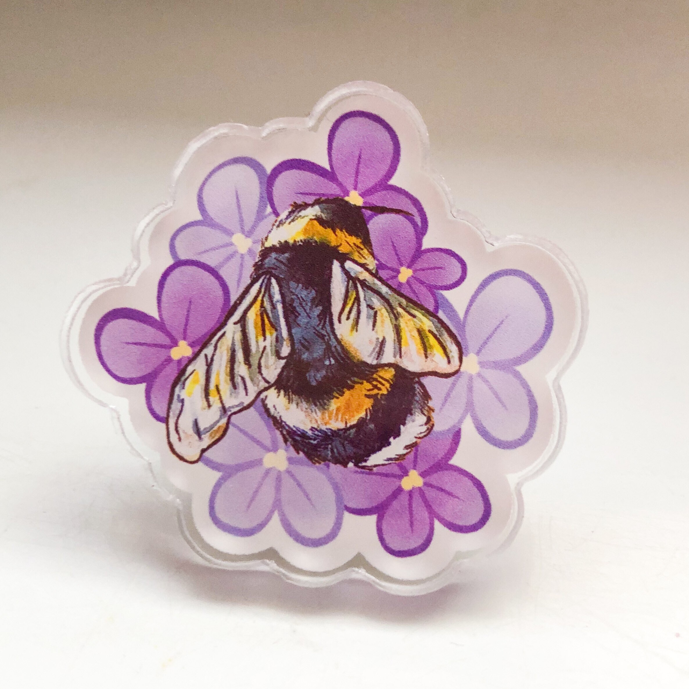 Bumblebee Pin Badge Bee Pin Acrylic Pin Animal Artwork - Etsy