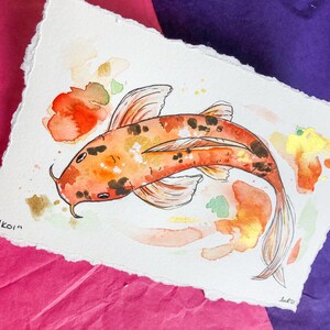 Koi Fish Original Watercolour Painting | Home Decor, Koi Pond, Japanese ...