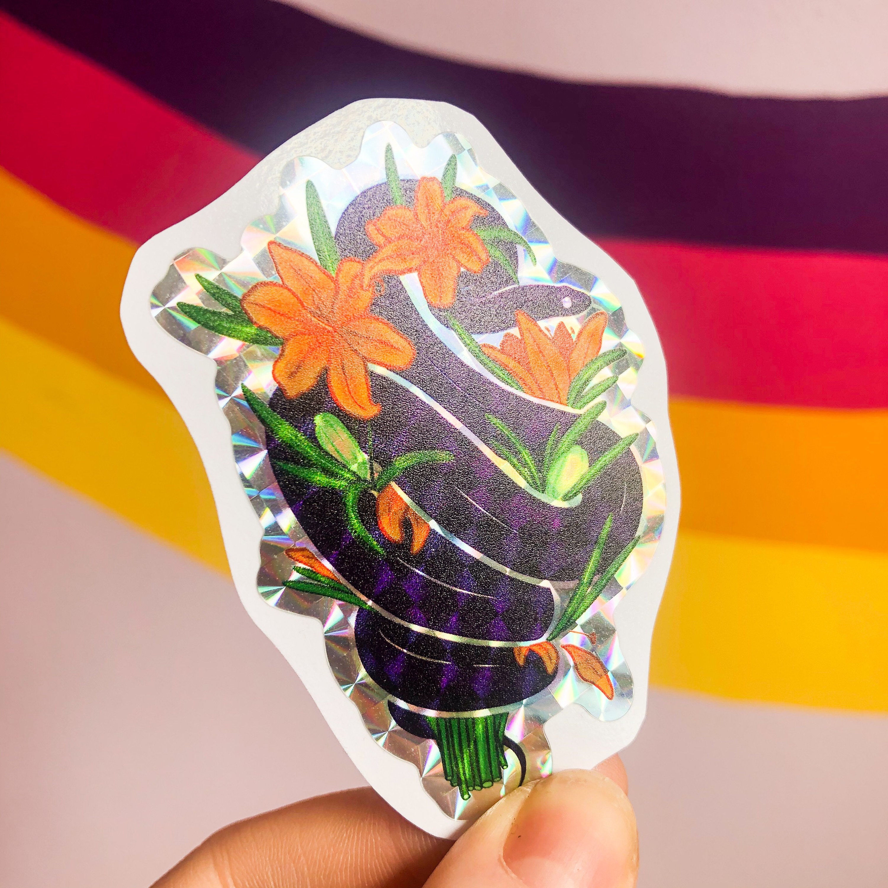 Holographic Snake Sticker DARK Cornsnake Holo Sticker | Etsy